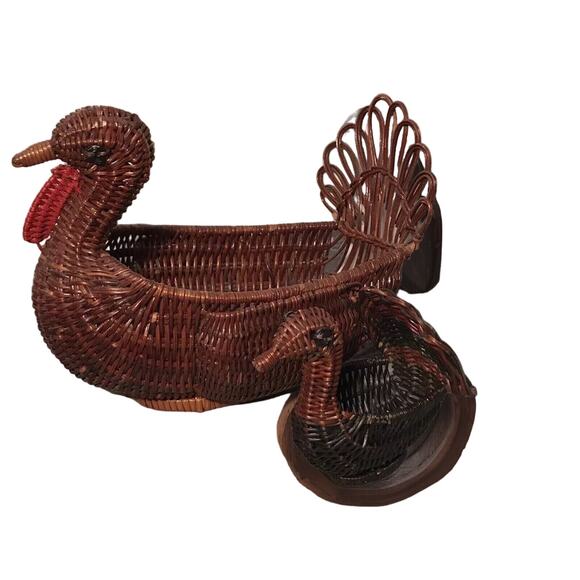 Unbranded | Accents | Vintage Wicker Turkey Basket Farmhouse ...
